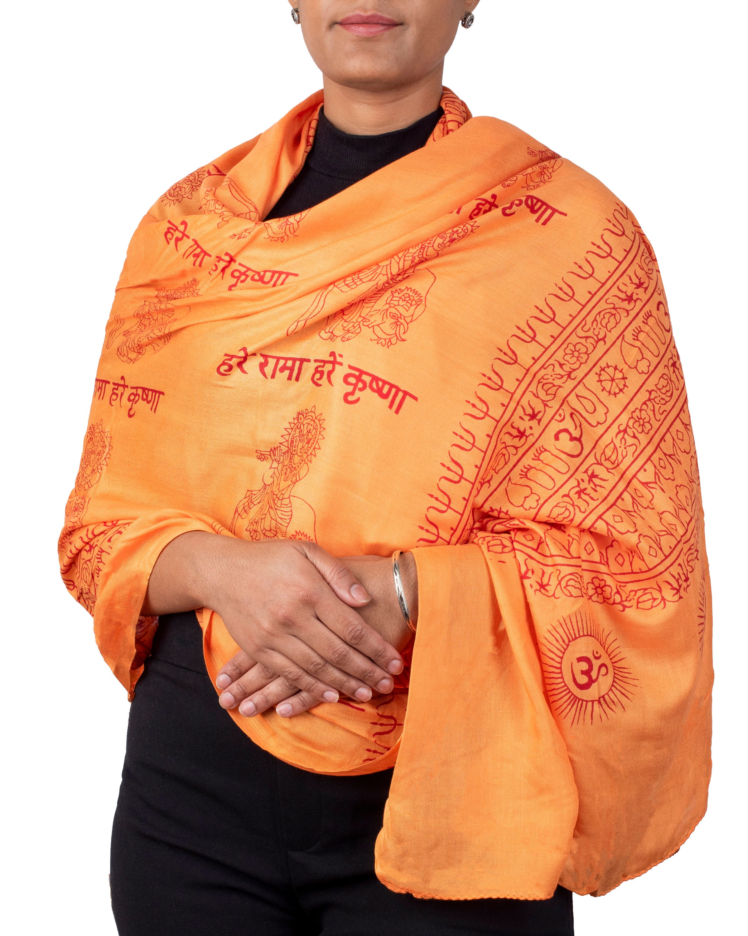 Krishna Yoga Scarf | Meditation Shawl | Large Beach Wrap | Hindu Prayer ...