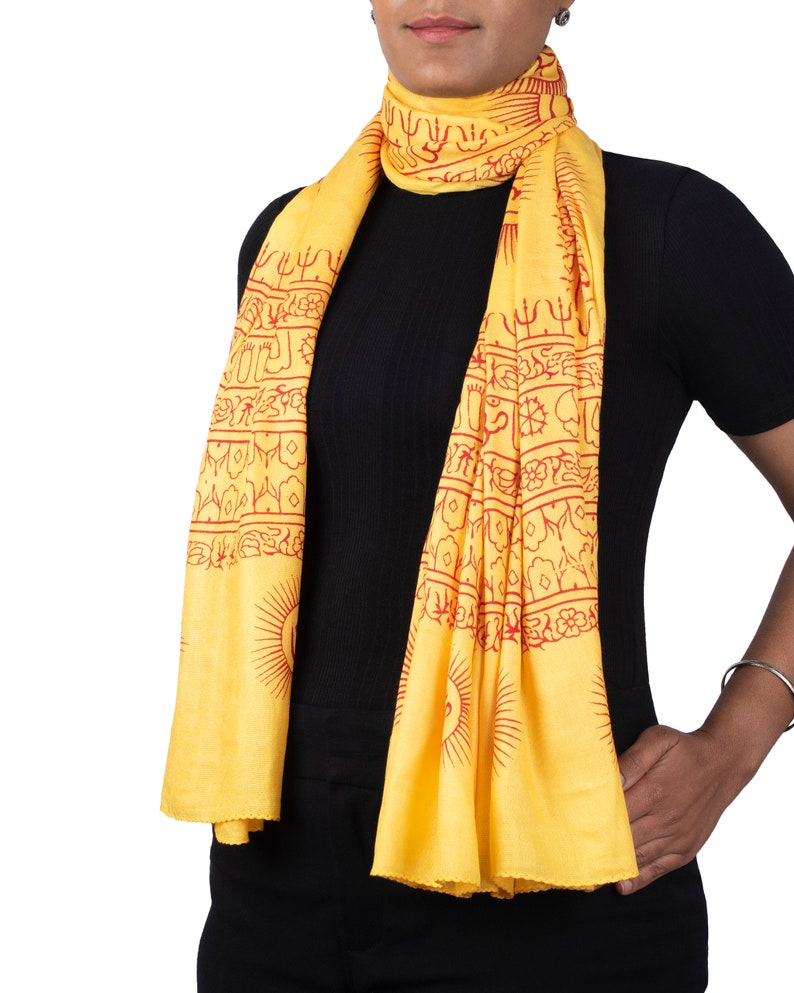 Om Yoga Scarf | Large Viscose Rayon Meditation Shawl | Hindu Prayer ...