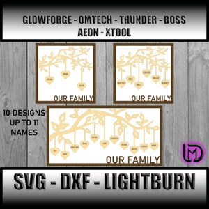Our Family Tree Wall Art Plaque, Family Name Sign Cut File, Family Sign ...