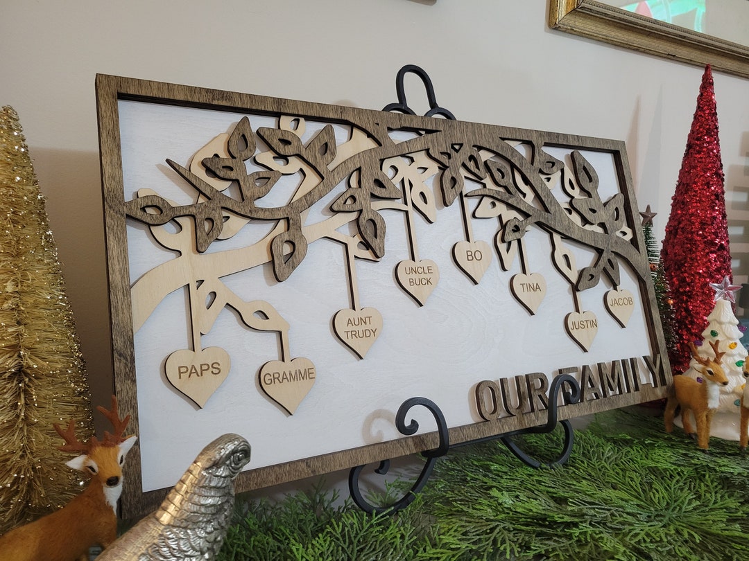 Our Family Tree Wall Art Plaque, Family Name Sign Cut File, Family Sign ...