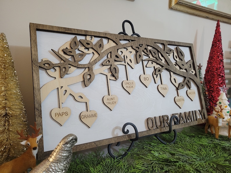 Our Family Tree Wall Art Plaque, Family Name Sign Cut File, Family Sign ...
