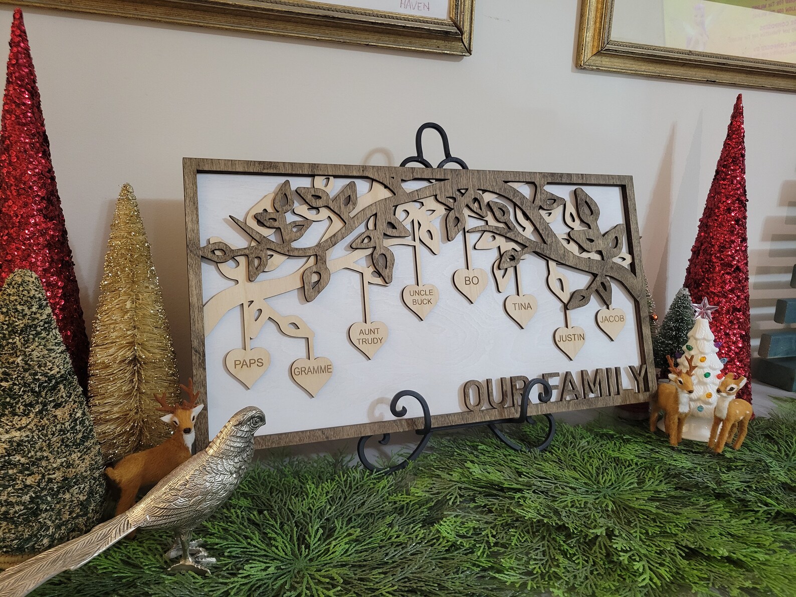 Our Family Tree Wall Art Plaque, Family Name Sign Cut File, Family Sign ...