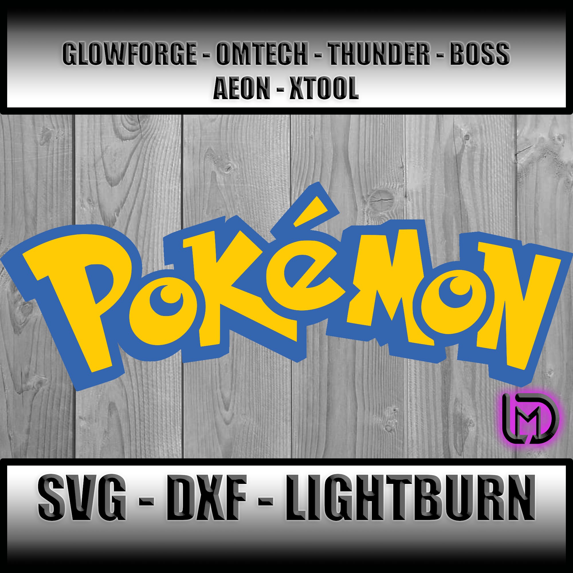 Pokemon Text Wall Art Vectors, SVG, DXF, Lightburn, AI, Laser Cut File ...