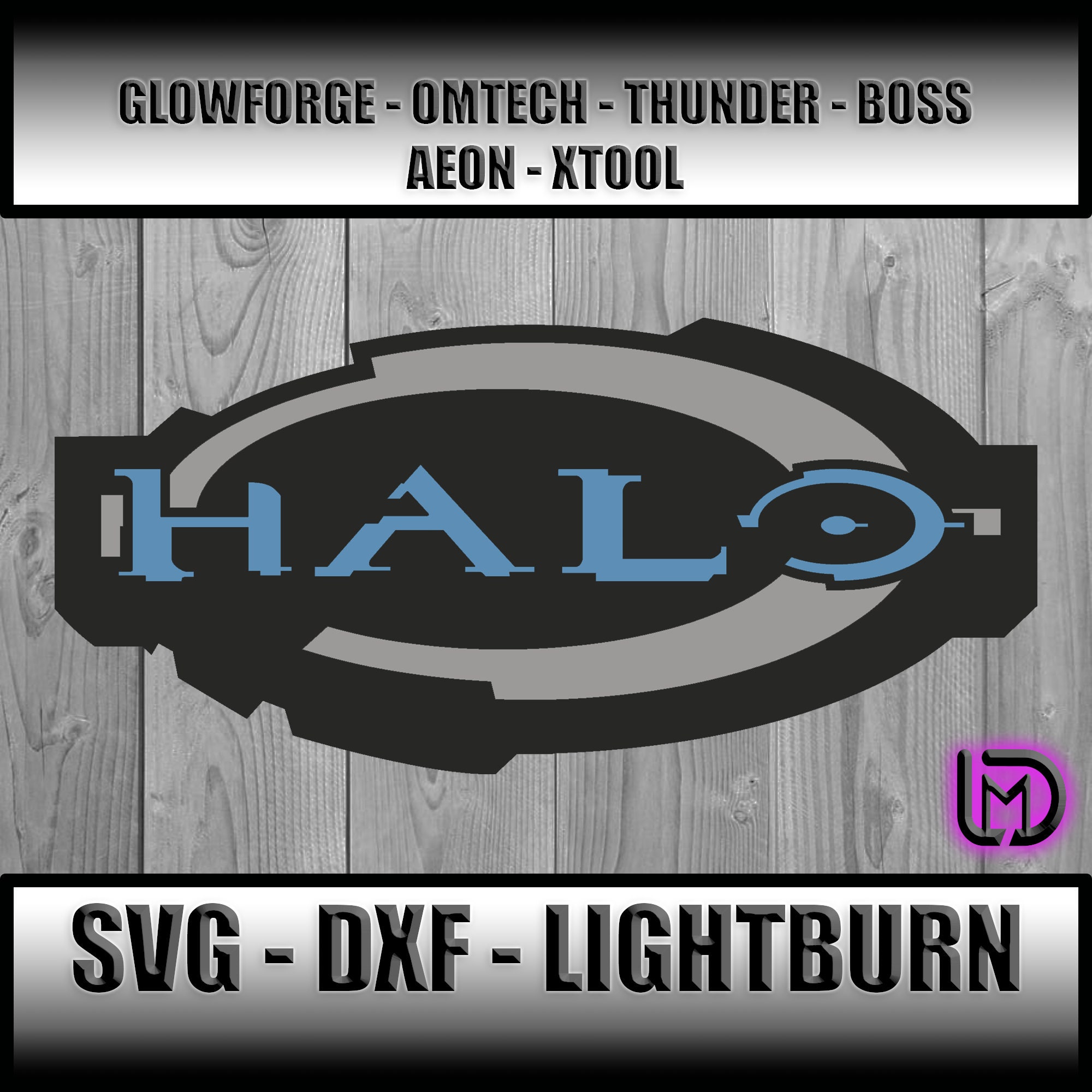 Halo Logo Vectors, SVG, DXF, Lightburn, AI, Laser Cut File, Xtool ...