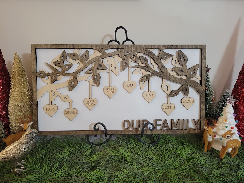 Our Family Tree Wall Art Plaque, Family Name Sign Cut File, Family Sign ...