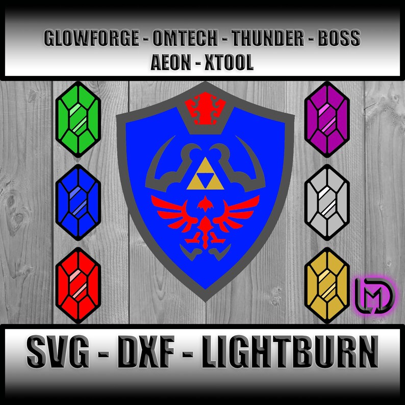 Legend of Zelda Hylian Shield Vectors, SVG, DXF, Lightburn, AI, Laser ...
