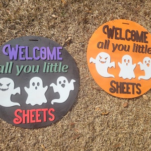 Welcome All You Little Sheets Sign Svg FILE, Halloween Svg, Ghost Svg ...
