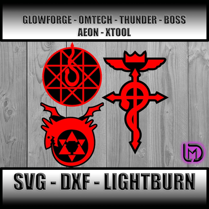 Full Metal Alchemist Vector, SVG, DXF, Lightburn, AI, Laser Cut File ...