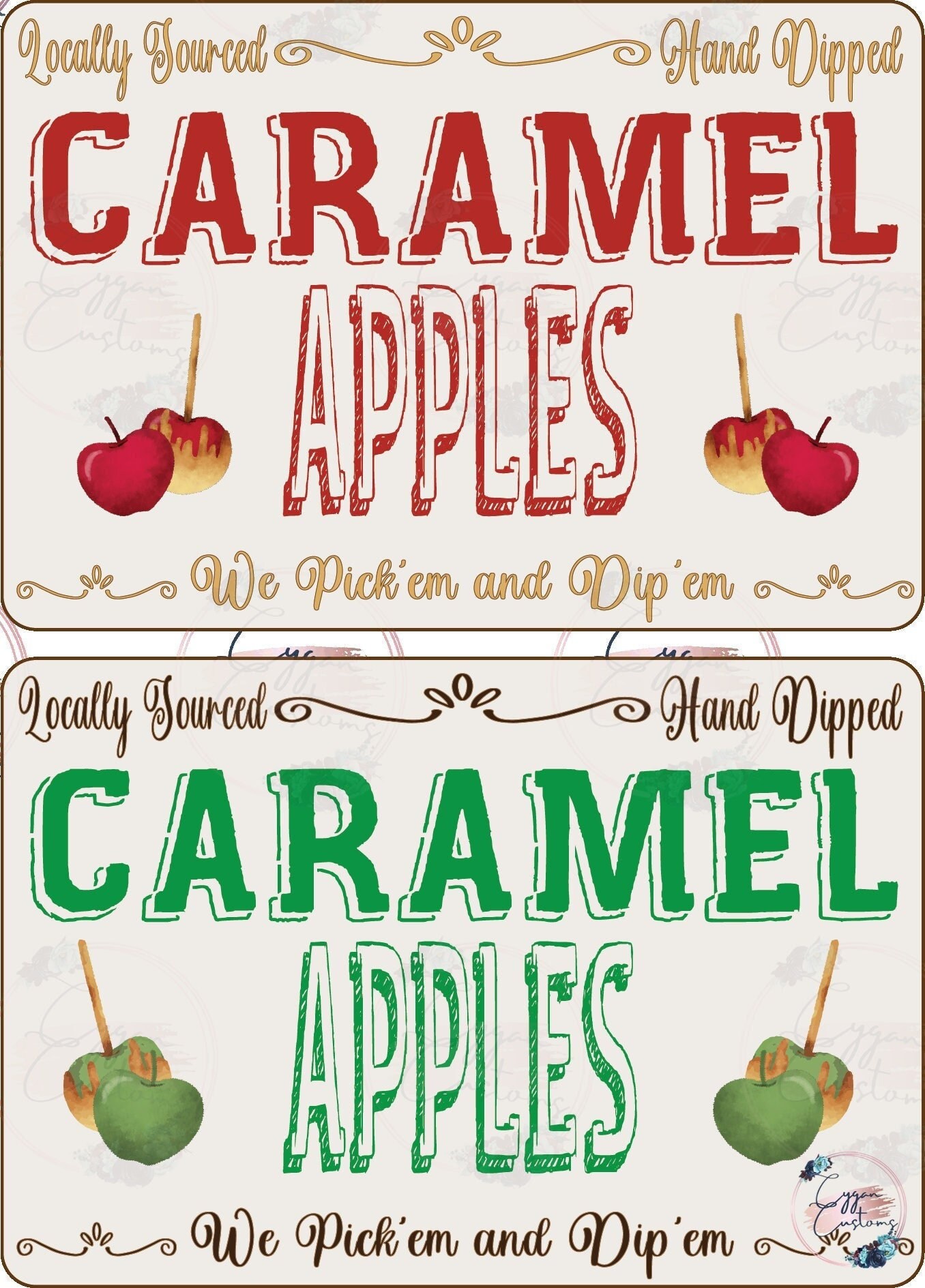Caramel Apple Labels **DIGITAL DOWNLOAD** Waterslide, DTF, Sublimation ...