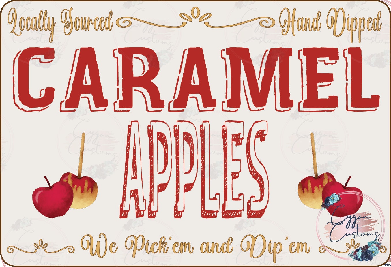 Caramel Apple Labels **DIGITAL DOWNLOAD** Waterslide, DTF, Sublimation ...