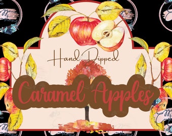 Caramel Apple Labels DIGITAL DOWNLOAD Waterslide DTF - Etsy