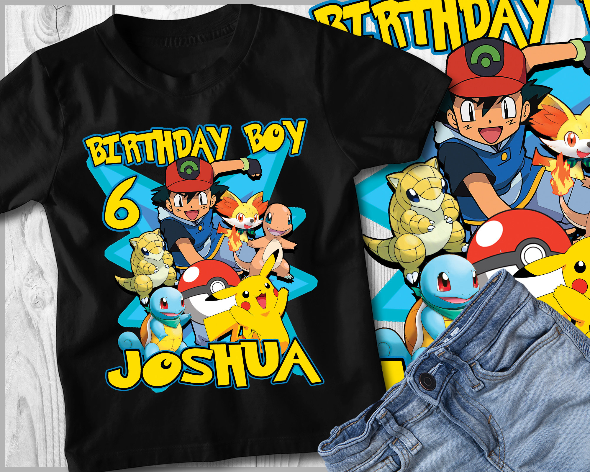 Pokemon Birthday T-Shirt Pokemon custom birthday shirt | Etsy