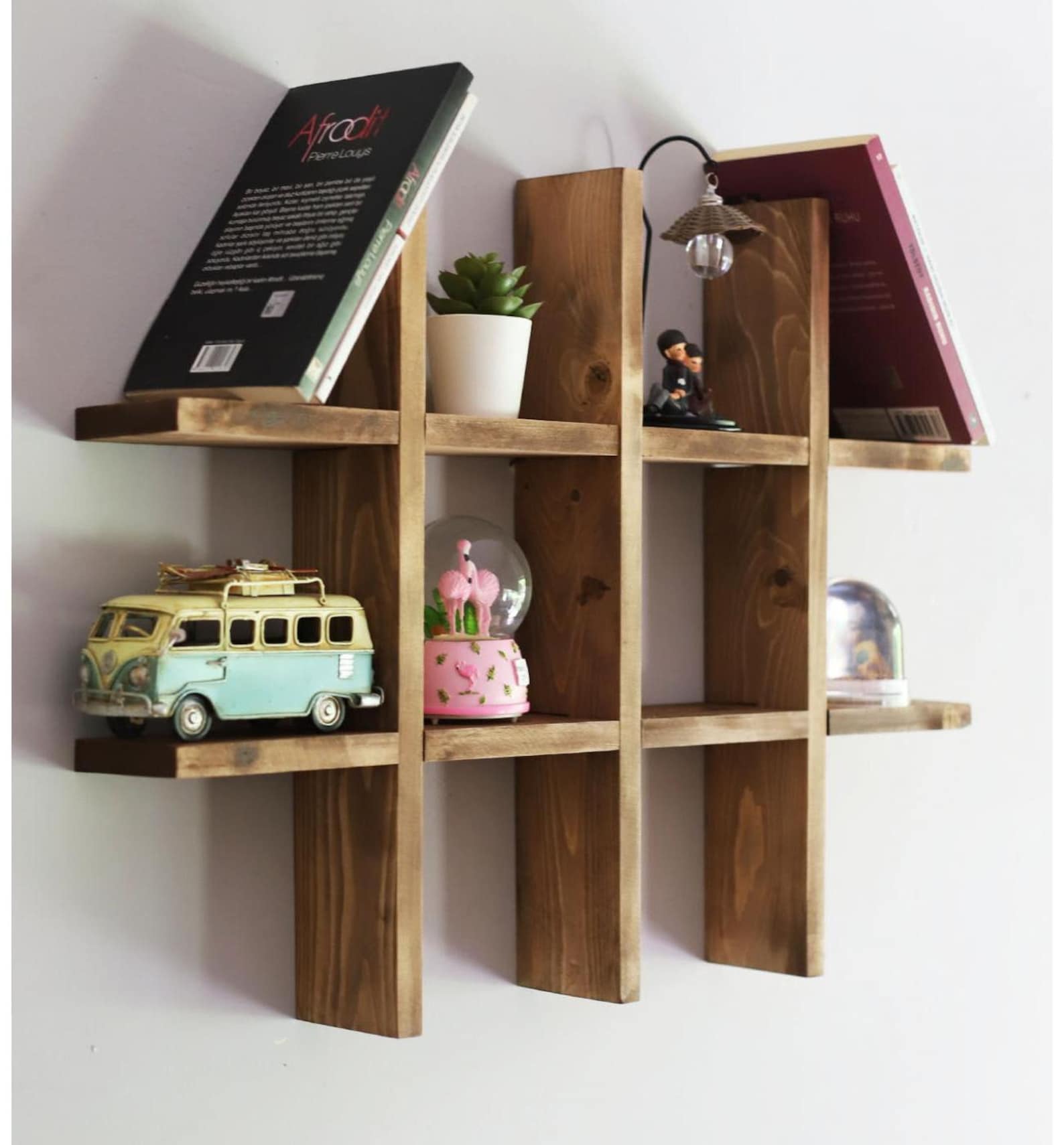 Wall Decor Bookshelf Natural Wood Gift Home Gift Home - Etsy