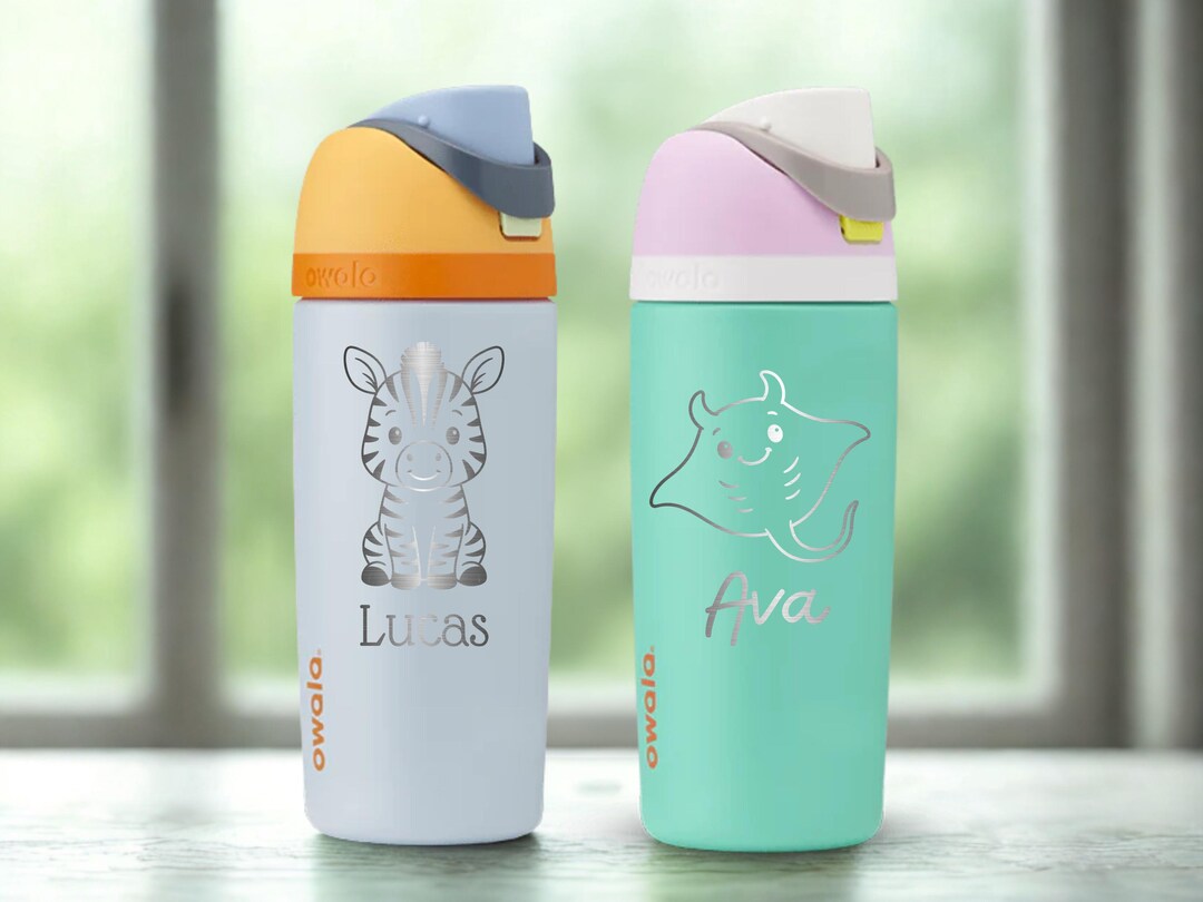 Custom Owala Kids Water Bottle With Animal Design – 16oz Freesip ...