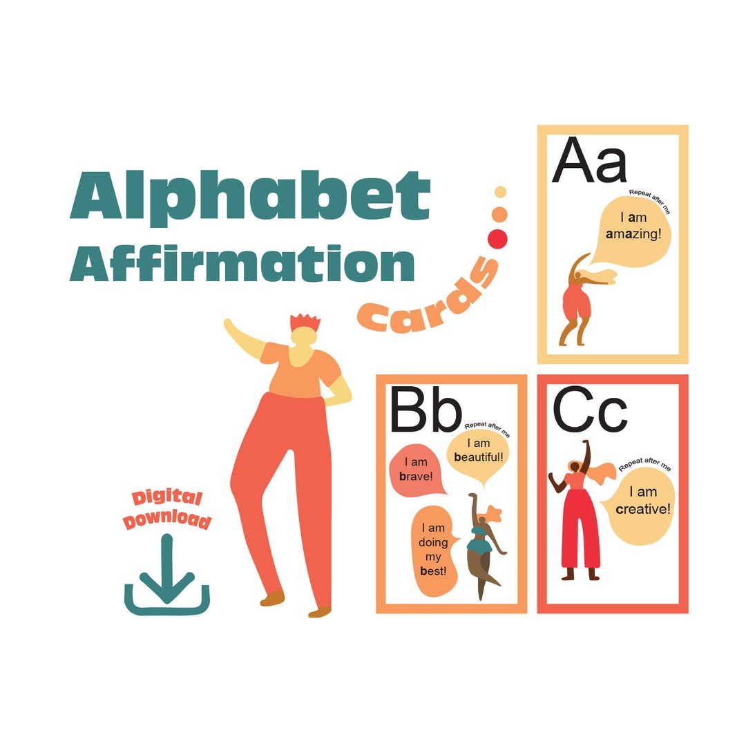 Alphabet Affirmation Cards | Build Self-esteem and Confidence | A to Z ...