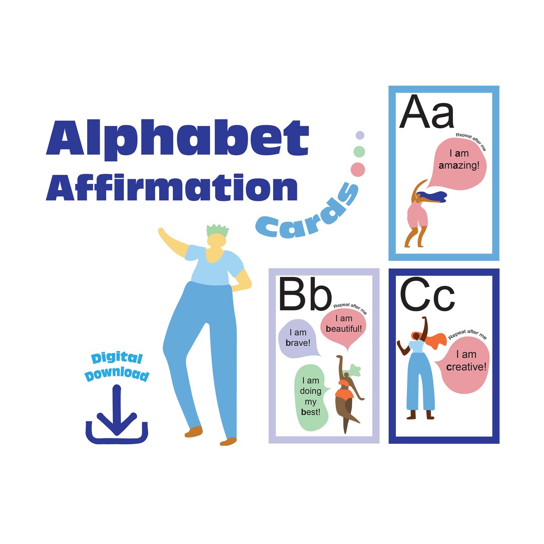 Alphabet Affirmation Cards | Build Self-esteem and Confidence | A to Z ...