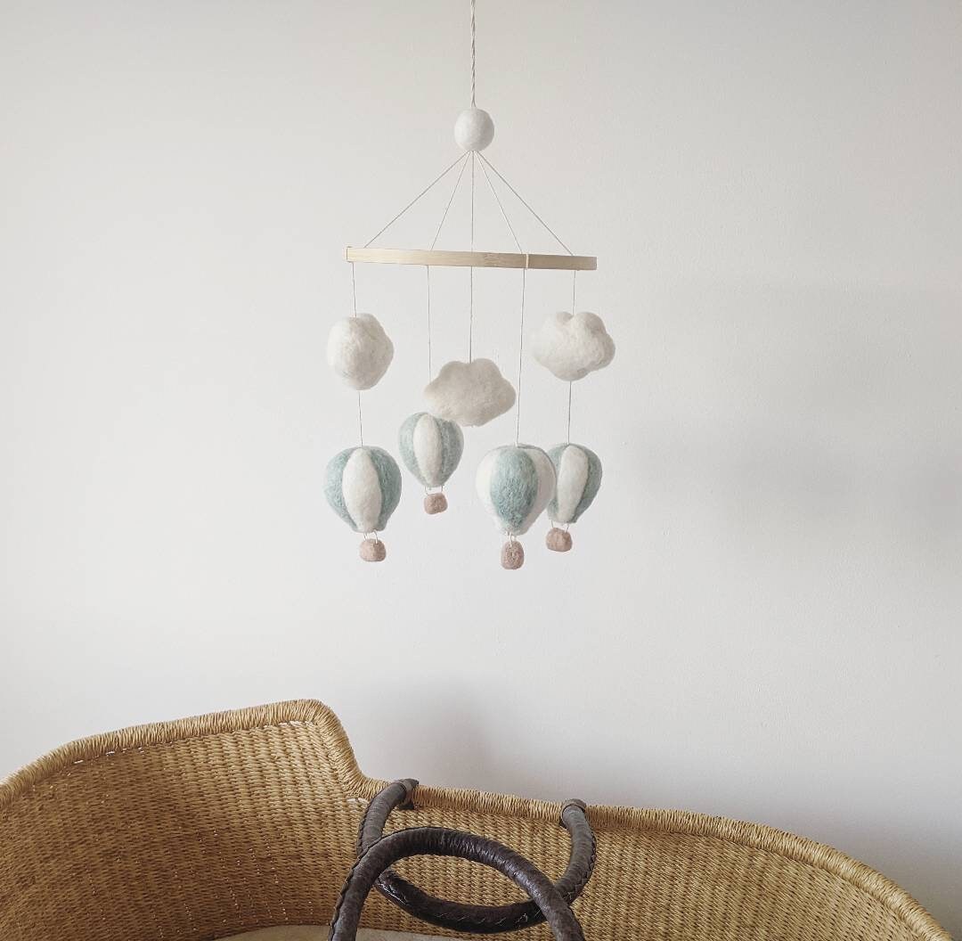 Hot Air Balloon Baby Mobile Needle Felted - Etsy