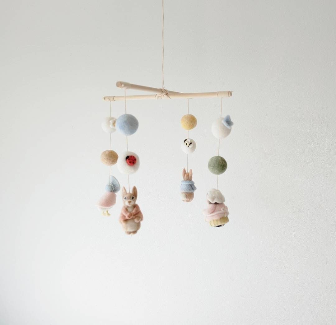 Needle Felted Peter Rabbit Baby Mobile - Etsy