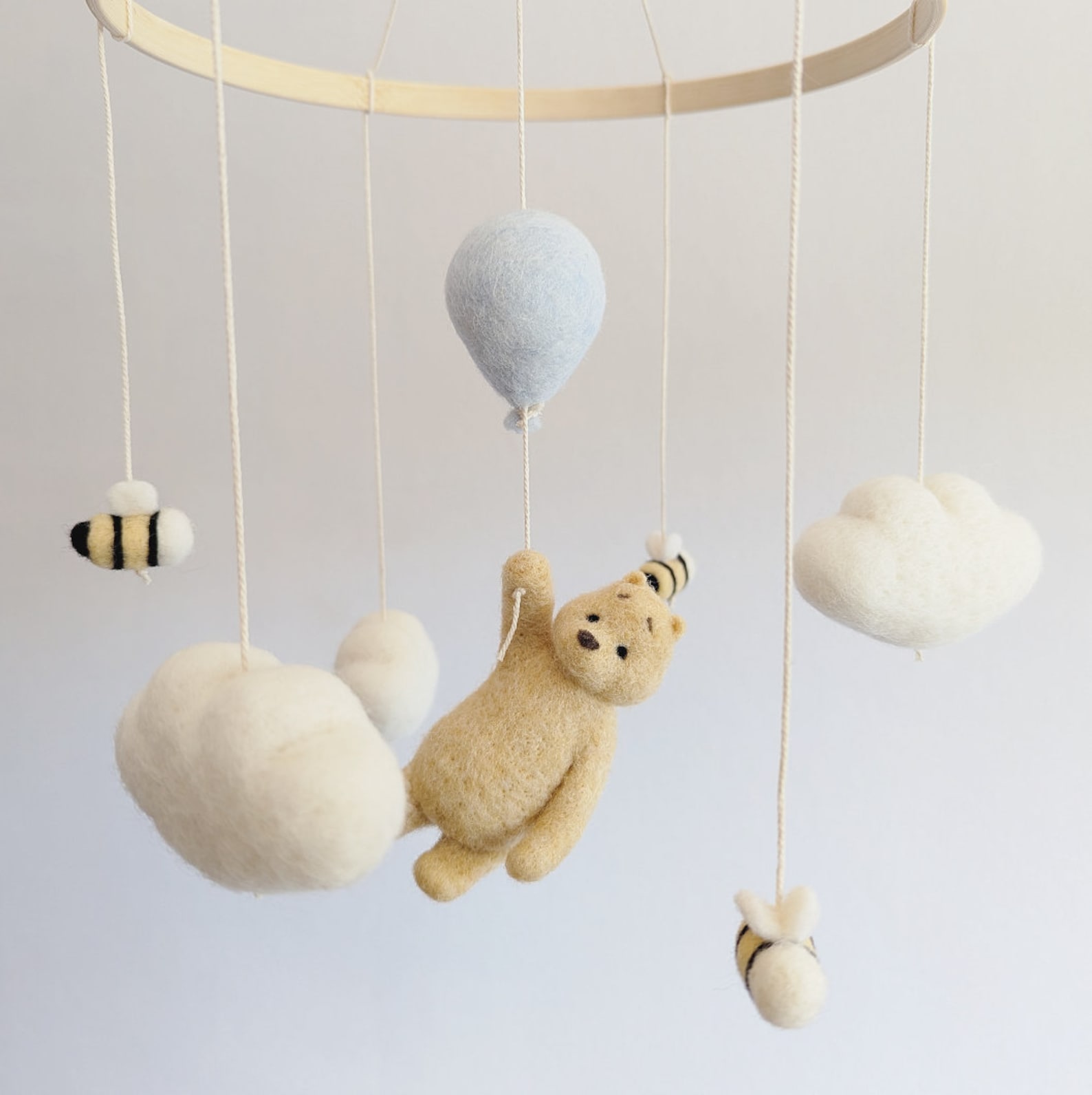 Needle Felted Winnie the Pooh Mobile - Etsy