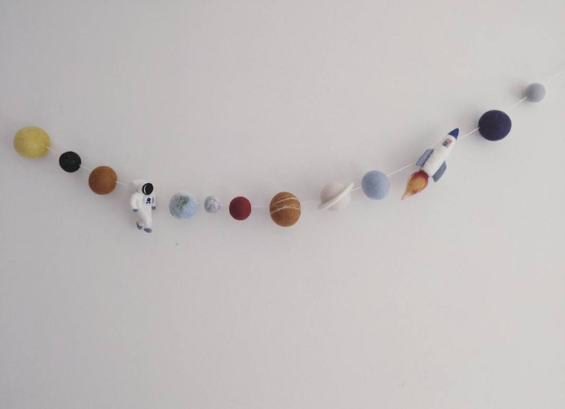 Solar System Garland Needle Felted - Etsy