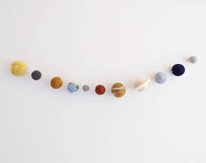 Solar System Garland Needle Felted | Etsy