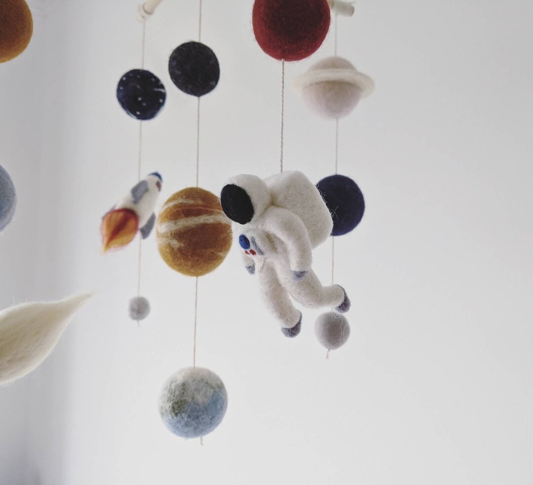 Needle Felted Space Mobile | Baby Mobile - Etsy