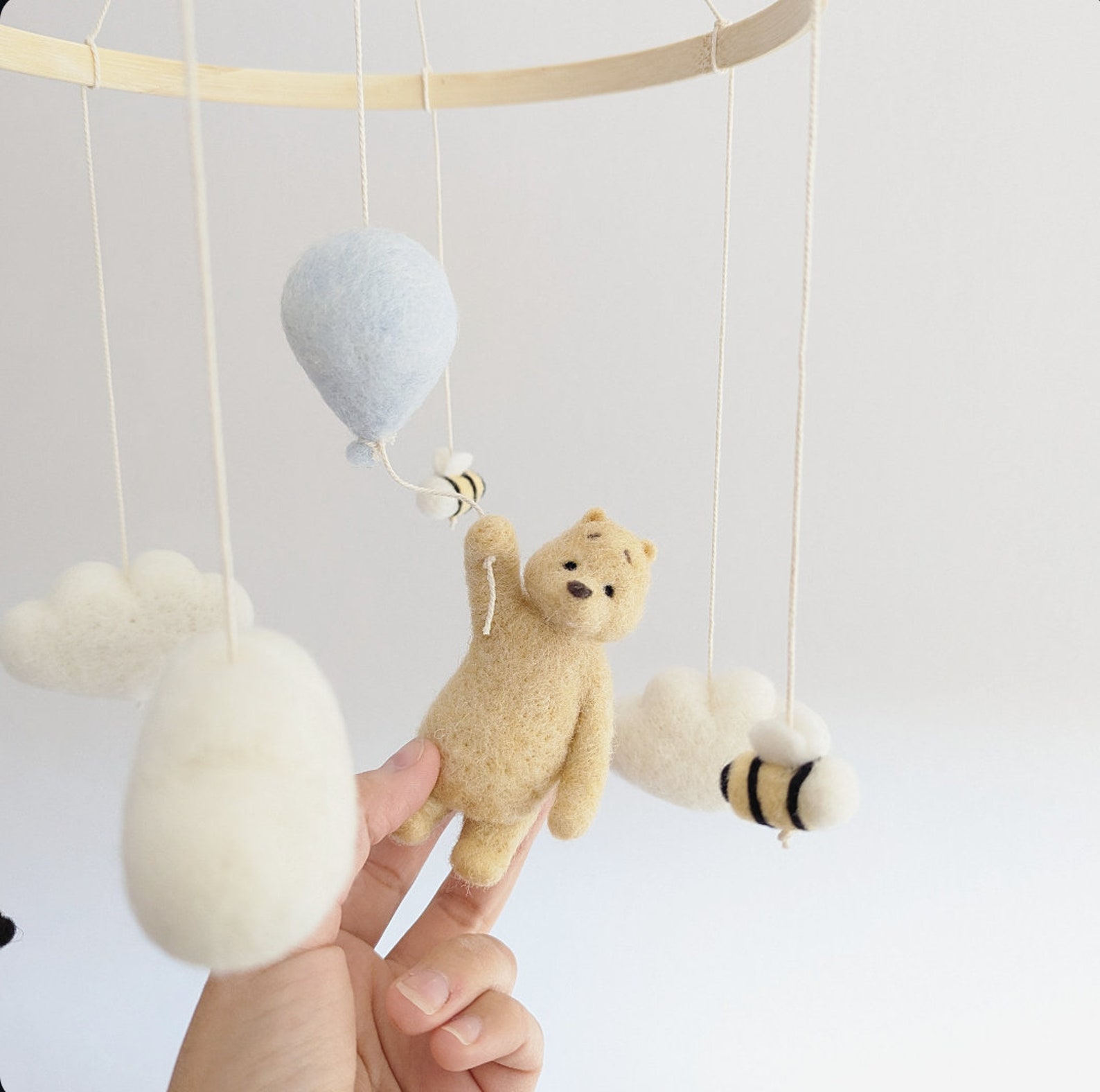 Needle Felted Winnie the Pooh Mobile - Etsy