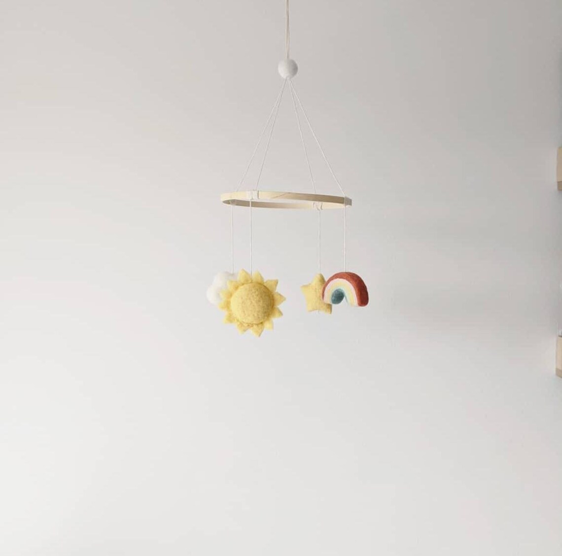 Weather Baby Mobile Needle Felted Sun Rainbow Cloud and - Etsy