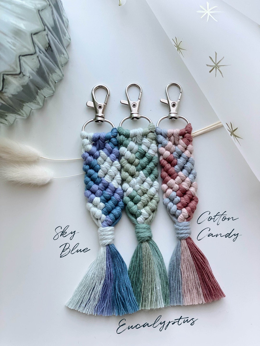 Macrame Mermaid Keychain/boho Macrame Keychain/bag Charm/handmade ...