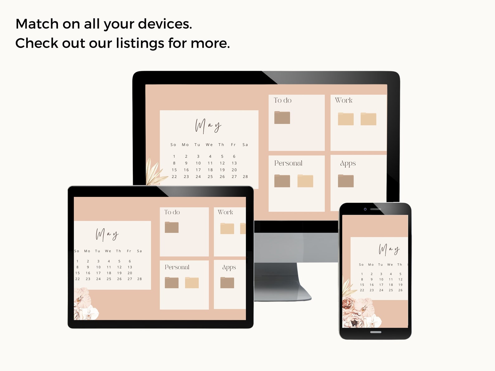 Desktop Wallpaper Organizer, Editable in Canva, for Mac Windows ...
