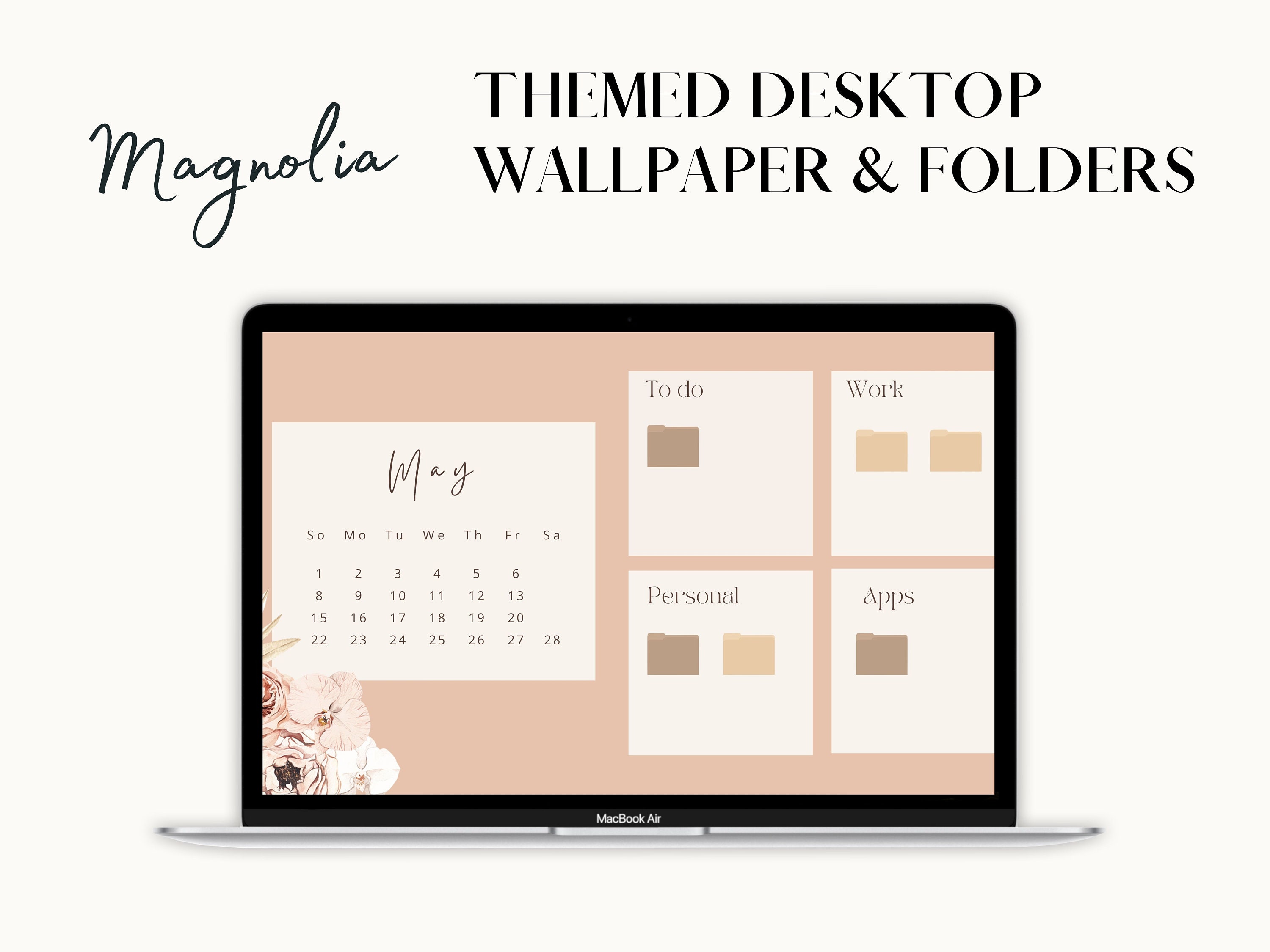 Desktop Wallpaper Organizer, Editable in Canva, for Mac Windows ...