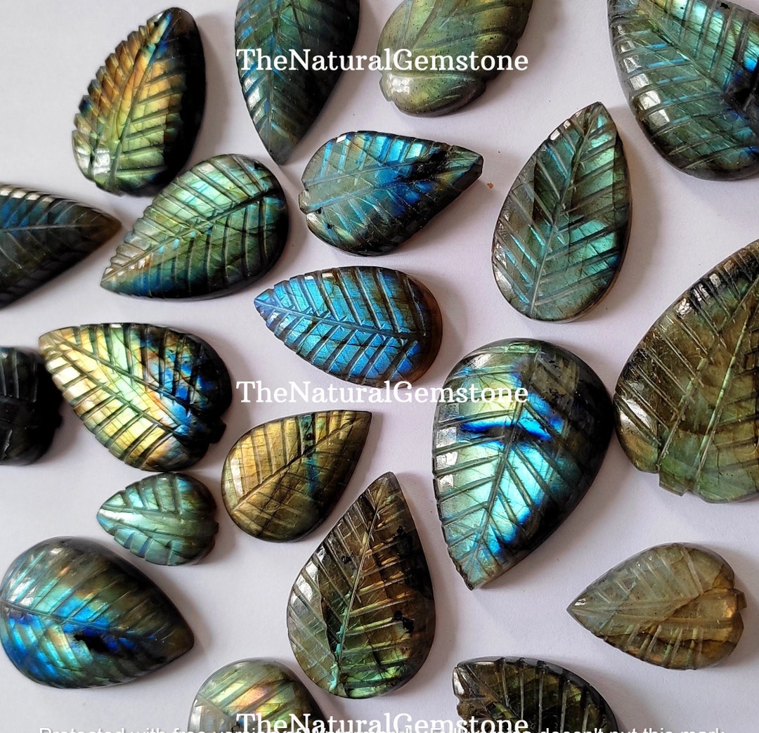 Buy Lot of Multi Labradorite Pear Leaf Multi Flashy Labradorite Carved ...