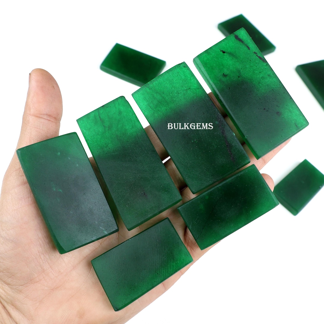 Emerald Green Jade Slabs – Mixed Size Gemstone Lot - Etsy