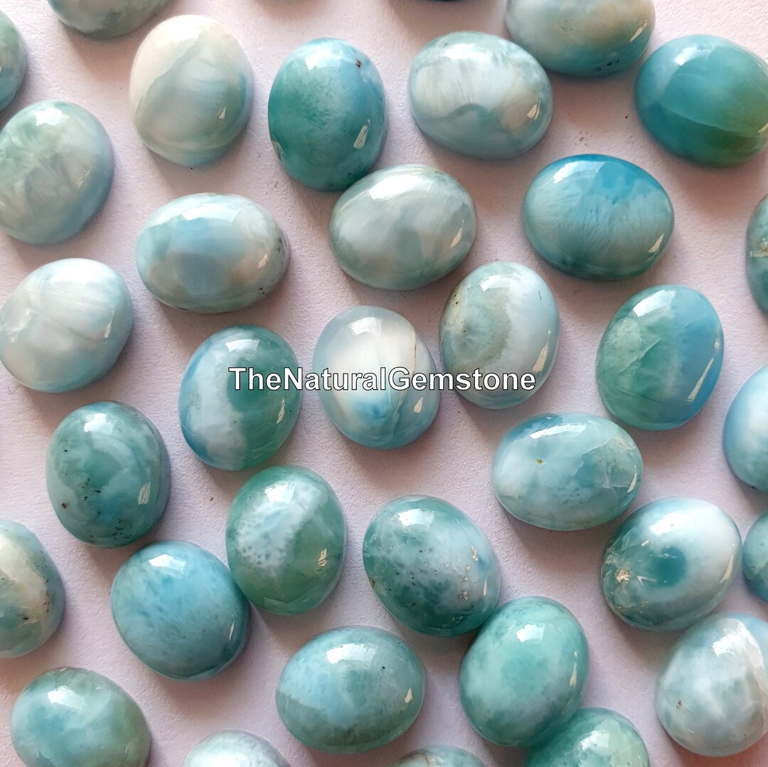 Calibrated Larimar Oval 14x10-mm. Wholesale Larimar Calibrated Cabochon ...