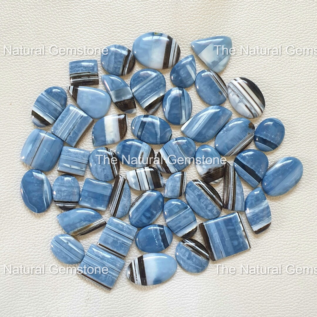 Owyhee Opal Cabochon Lot, Striped Blue Gemstones, Smooth Polish - Etsy