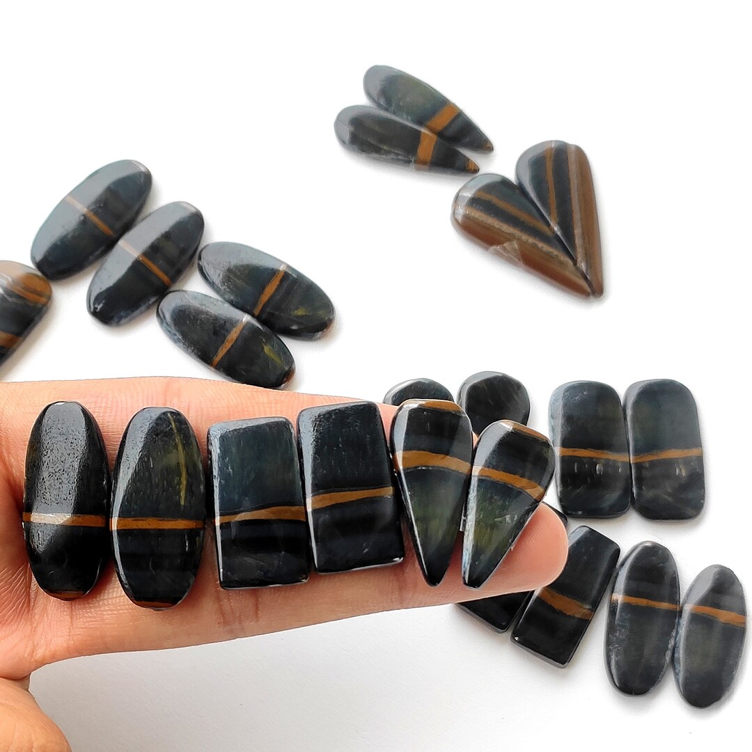 Blue Striped Tiger Eye Matching Pair - Wholesale Blue Striped Tiger Eye ...