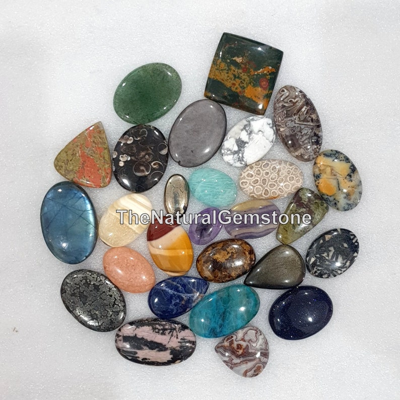 Mix Gemstone Cabochons Lot – Natural Polished Gemstones for Jewelry ...
