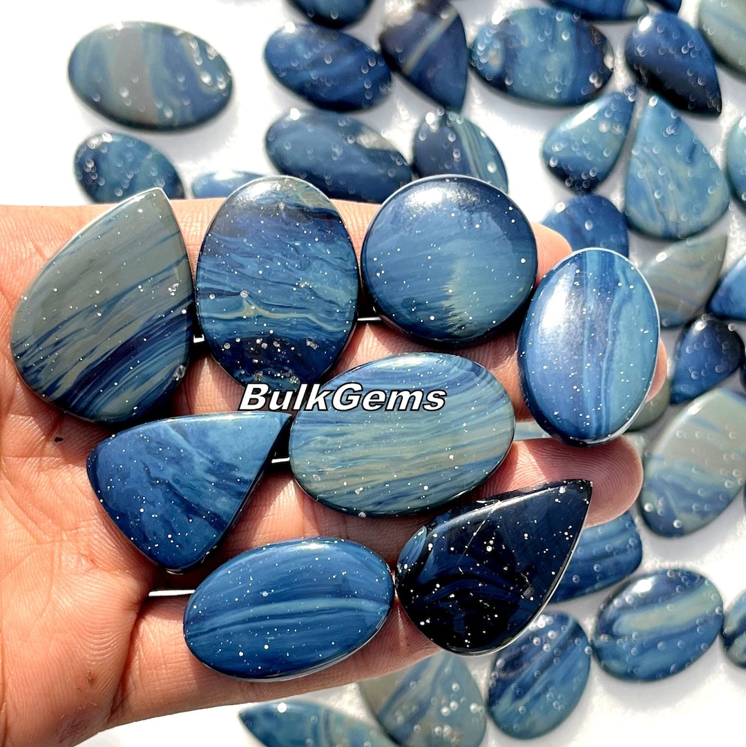 Blue Leland Obsidian Wholesale Lot of Blue Leland Obsidian Mix Shapes ...