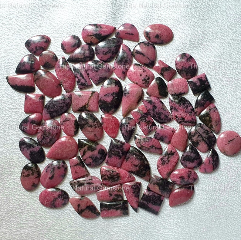 Pink Rhodonite Cabochons, Bulk Designer Crystals, Jewelry Making ...
