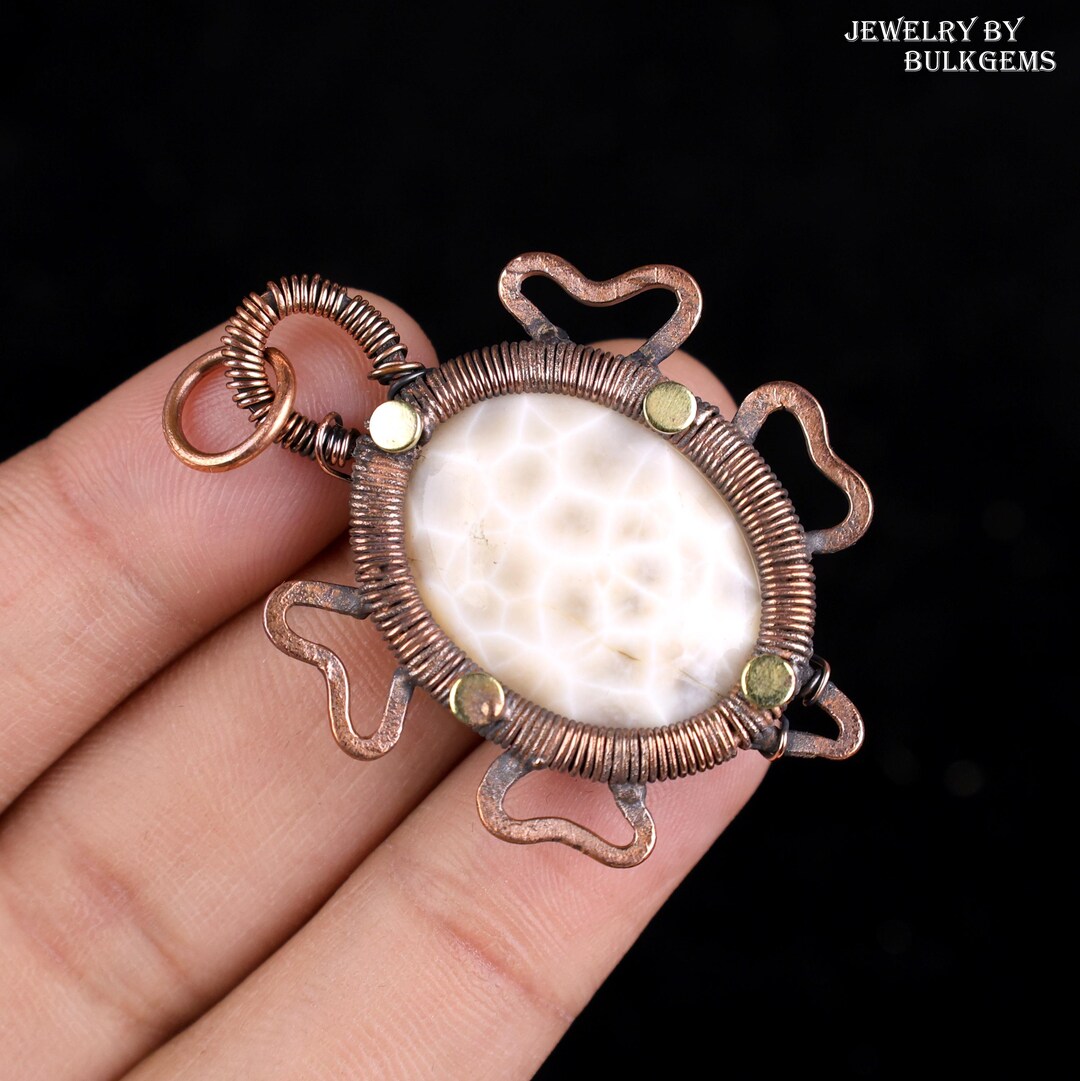 Tortoise Wire Wrapping Pendant - New Terding Look Pendant With Hook ...