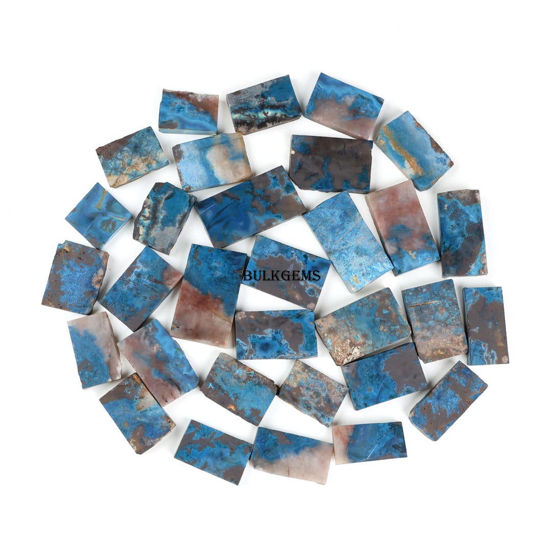 Azurite Gemstone Slab Lot - Wholesale Price Slab Lot - Both Side Are ...