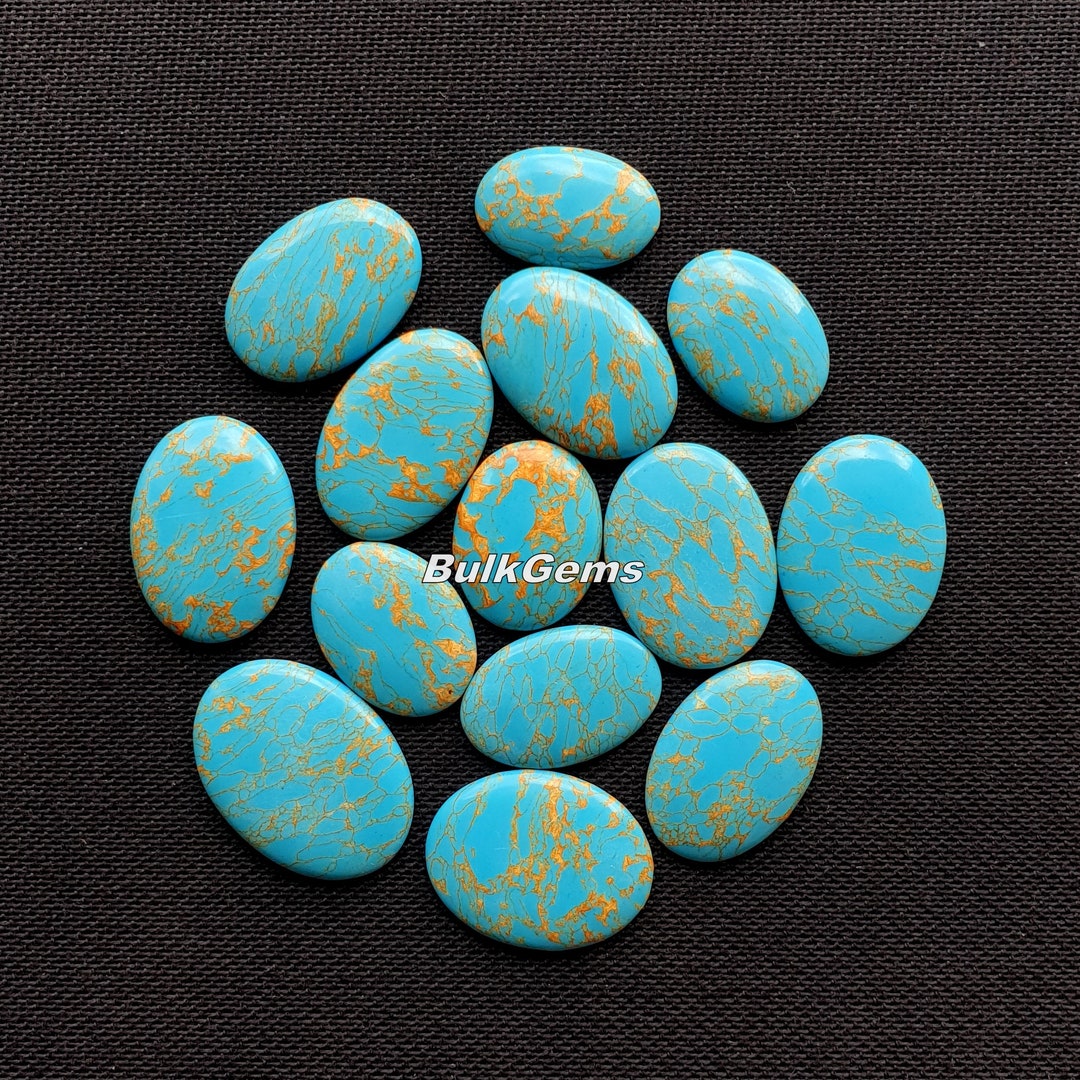 Blue Indian Mohave Turquoise Oval Cabochon! Wholesale Blue Mohave ...