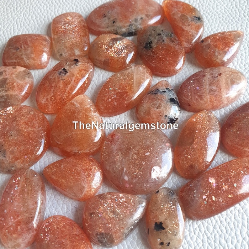Orange Sunstone Cabochon Lot – Shiny Loose Gemstones, Jewelry Making - Etsy