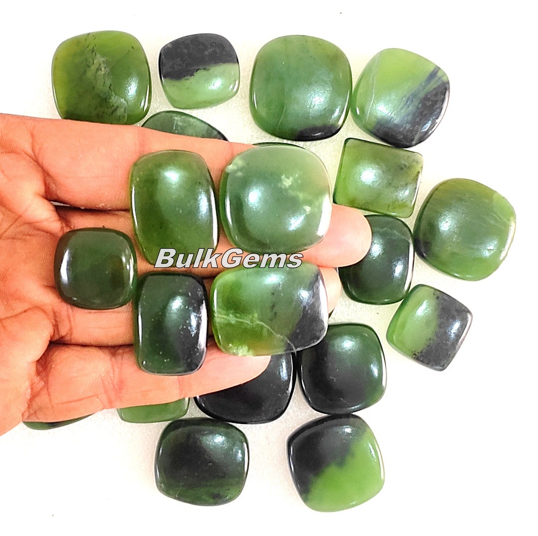 Serpentine Jade Cushion Lot – Handmade Gemstone Cabochons, Jewelry ...