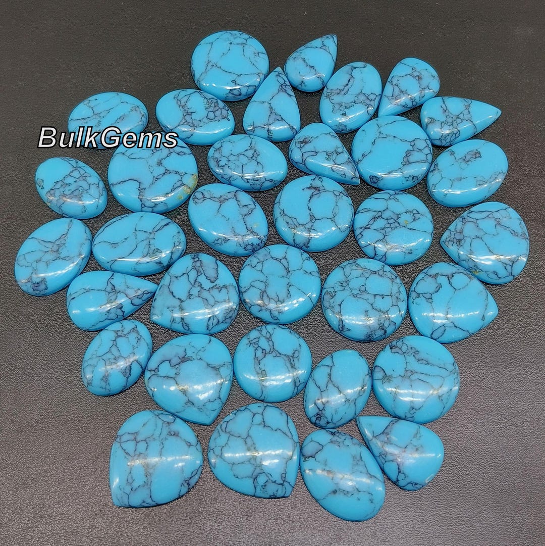 Blue Mohave Turquoise Gemstone Lot - Wholesale Price Cabochon Lot - Top ...