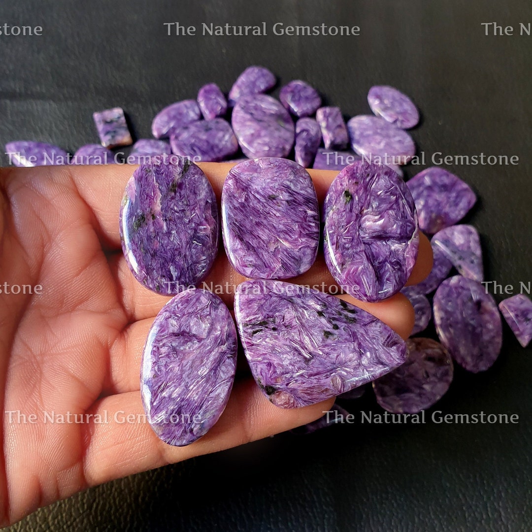 Natural Purple Charoite Gemstone Cabochon, Russian Crystal Loose Stone ...