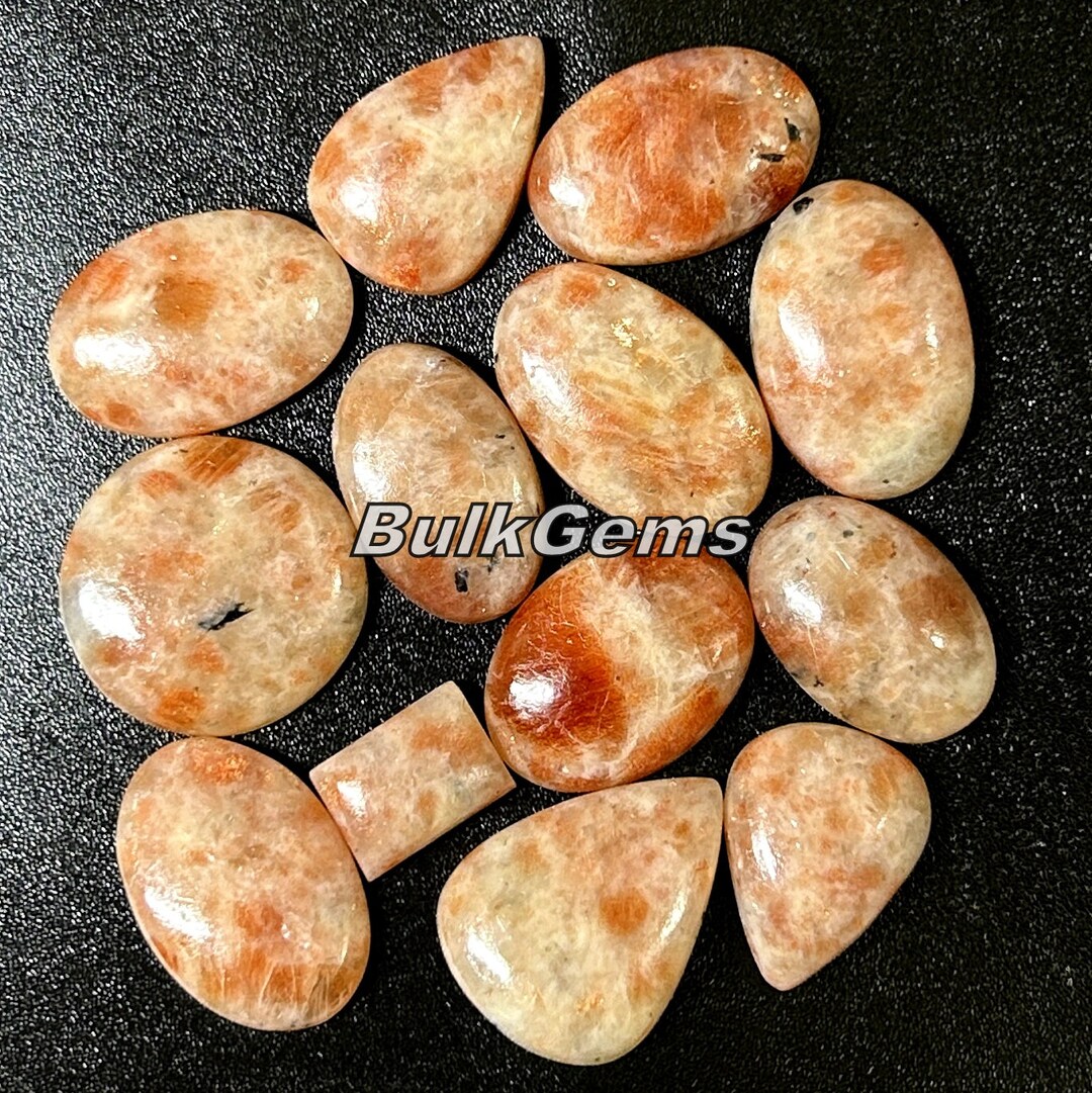 Indian Orange Sunstone - Orange Sparkle Indian Sunstone - Wholesale ...