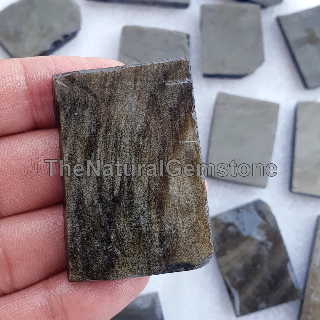 Gold Sheen Obsidian Slab - Wholesale Raw Golden Obsidian Slabs - Loose ...