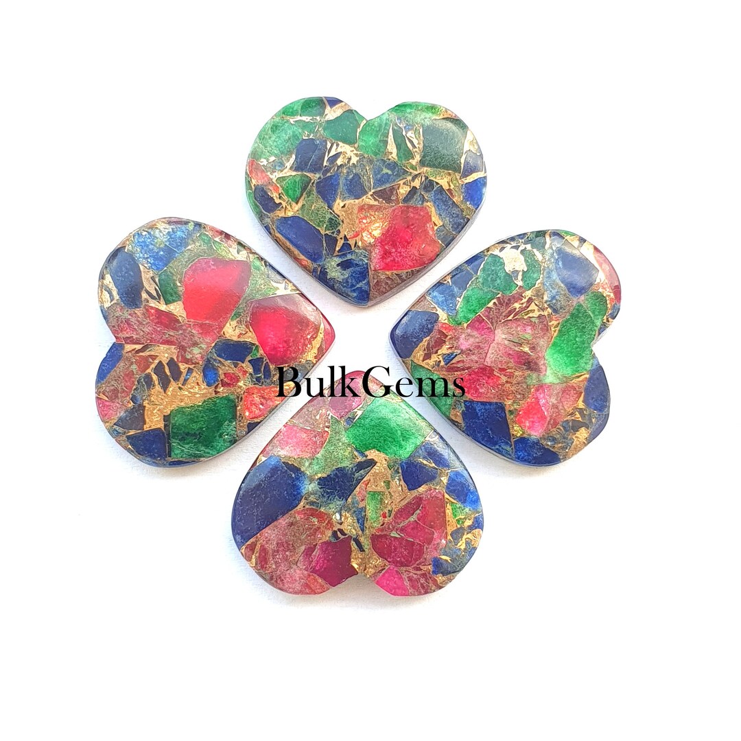 Multi Copper Ruby Emerald Sapphire Heart - Wholesale Mix Copper Ruby ...