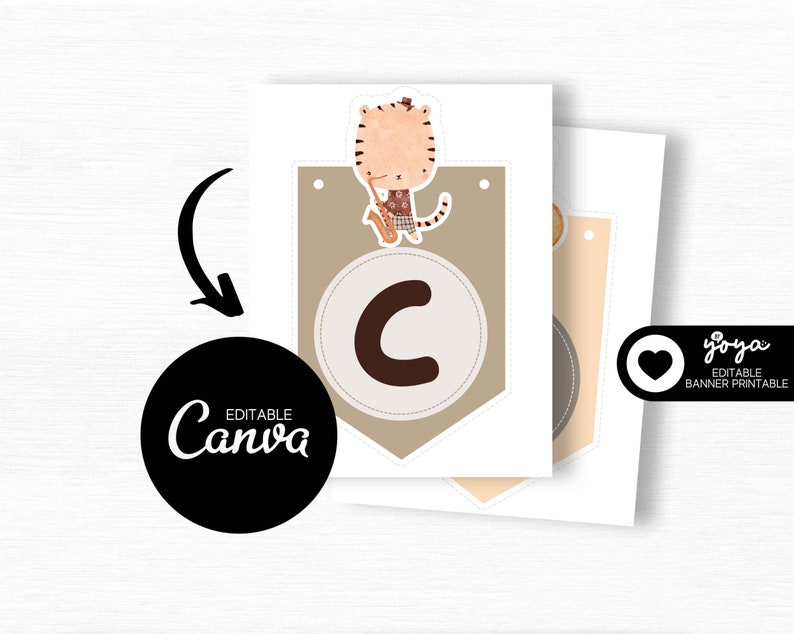 Birthday Banner Safari Printable Edit Banner Safari Custom - Etsy